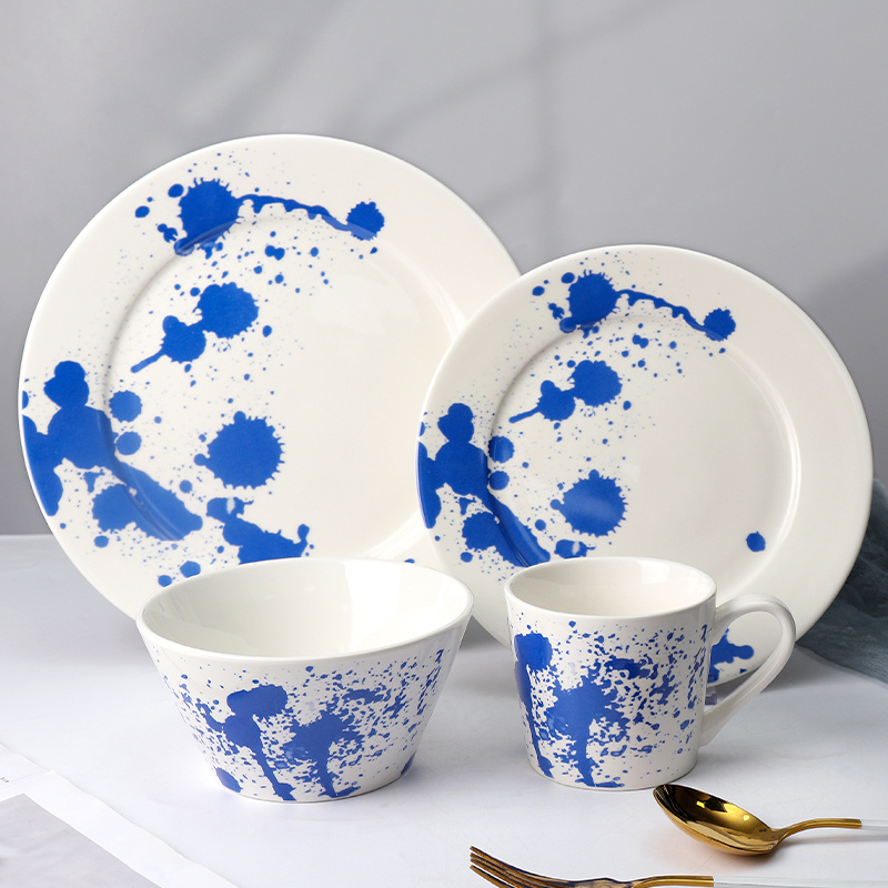 Customized Ink Painting Table Dinnerware White Porcelain Dinner Set ... Customized Ink Painting Table Dinnerware White Porcelain Dinner Set ...